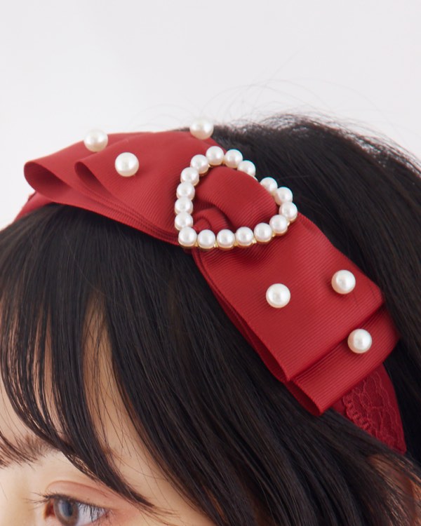 Liz Lisa Bijou Ribbon Headband in Bordeaux, Women's Fashion, Watches ...