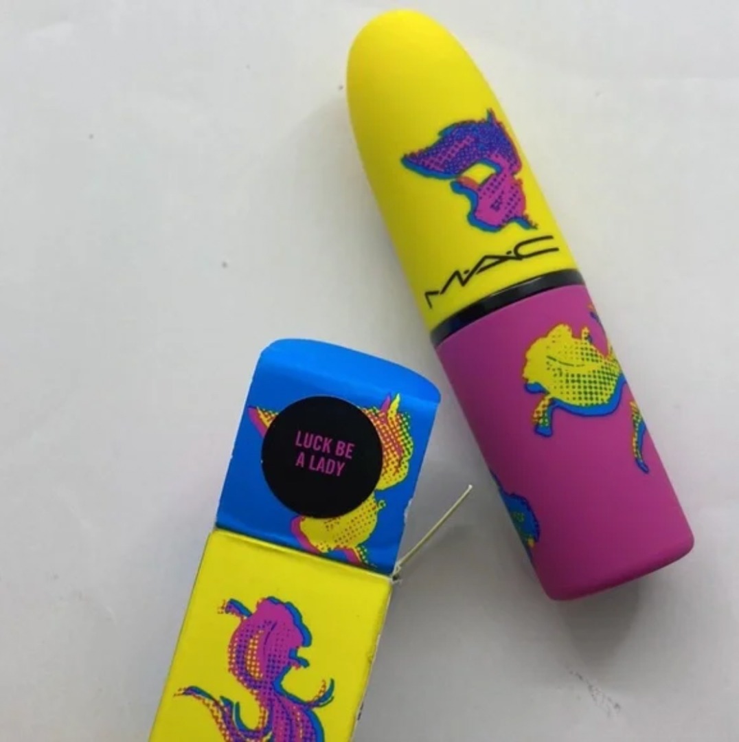 MAC Moon Masterpiece Powder Kiss Lipstick (Luck Be A Lady) on Carousell