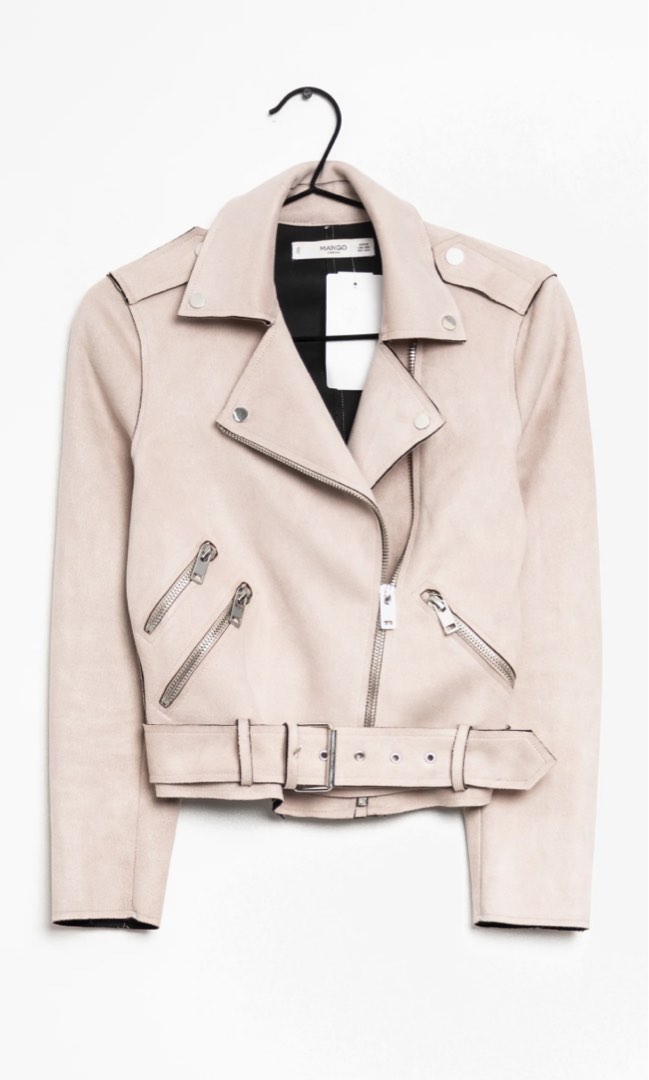 Mango Biker Rose Pink Suede Jacket, Women's Fashion, Coats, Jackets and ...