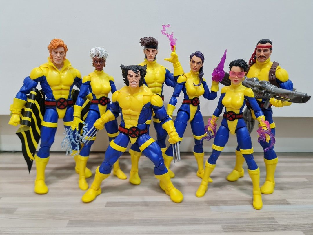 Marvel Legends X-men Blue Yellow Suit 3 pack Wolverine Gambit Storm Forge Psylocke Jubilee ...