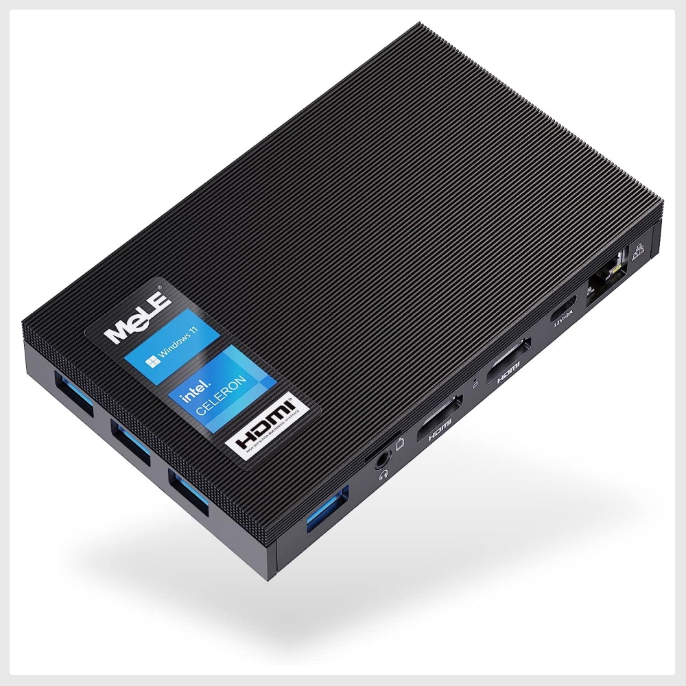 MeLE Quieter2Q Fanless Mini PC Computer, J4125 Win11 Pro 4GB 64GB Dual ...