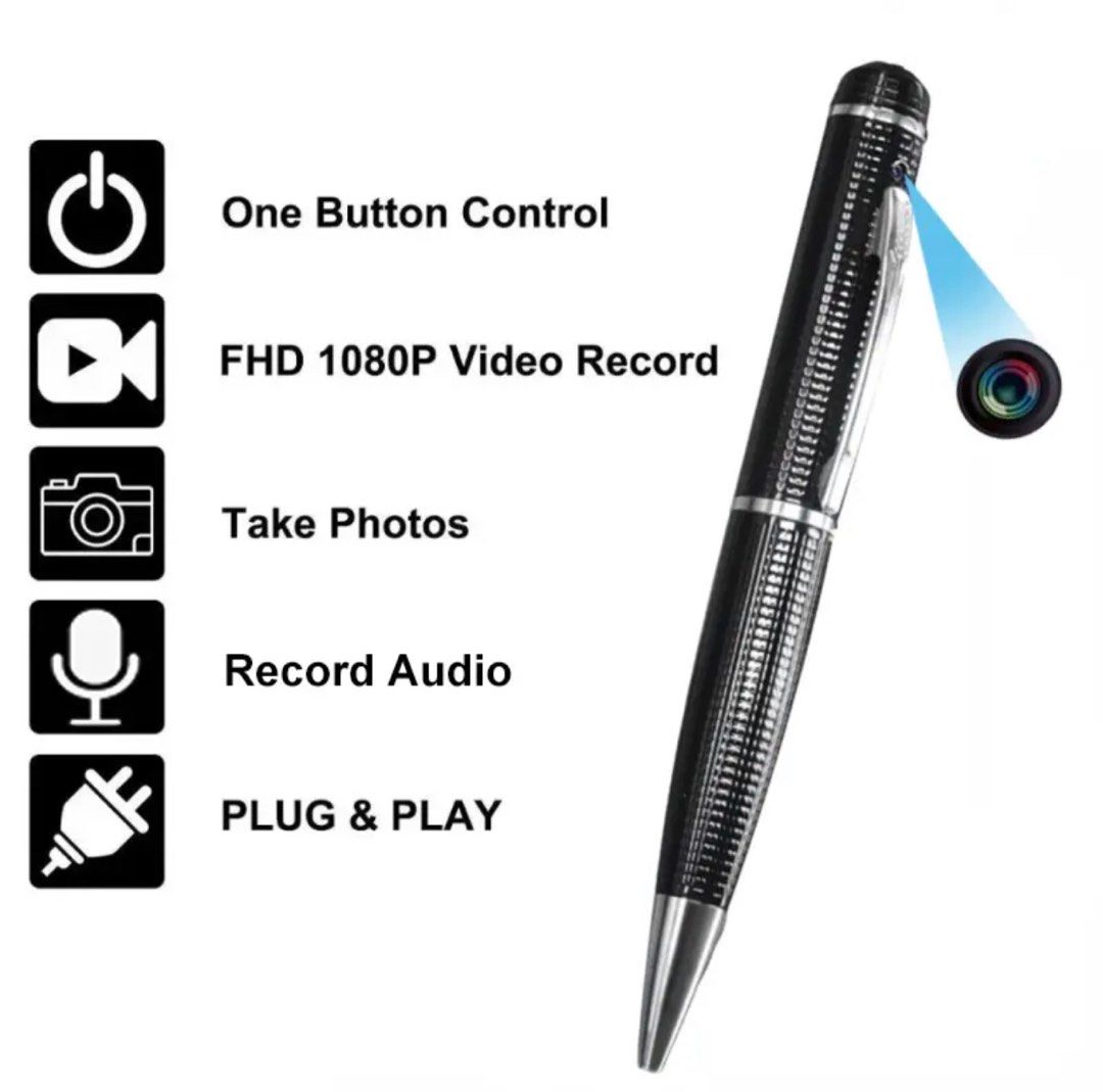 Mini Pen Camera 1080P Voice Video Recorder Pocket Recording Wearable ...