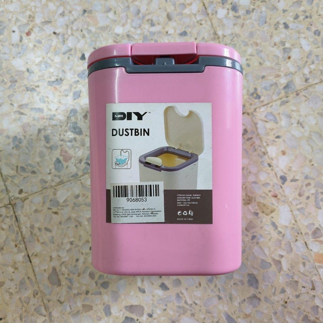 MR DIY Pink Mini Table Dustbin, Furniture & Home Living, Home ...