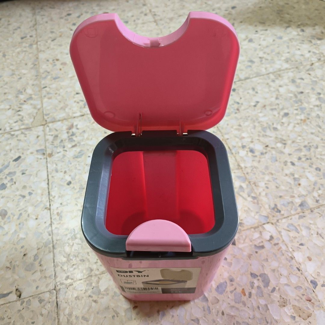 MR DIY Pink Mini Table Dustbin, Furniture & Home Living, Home ...
