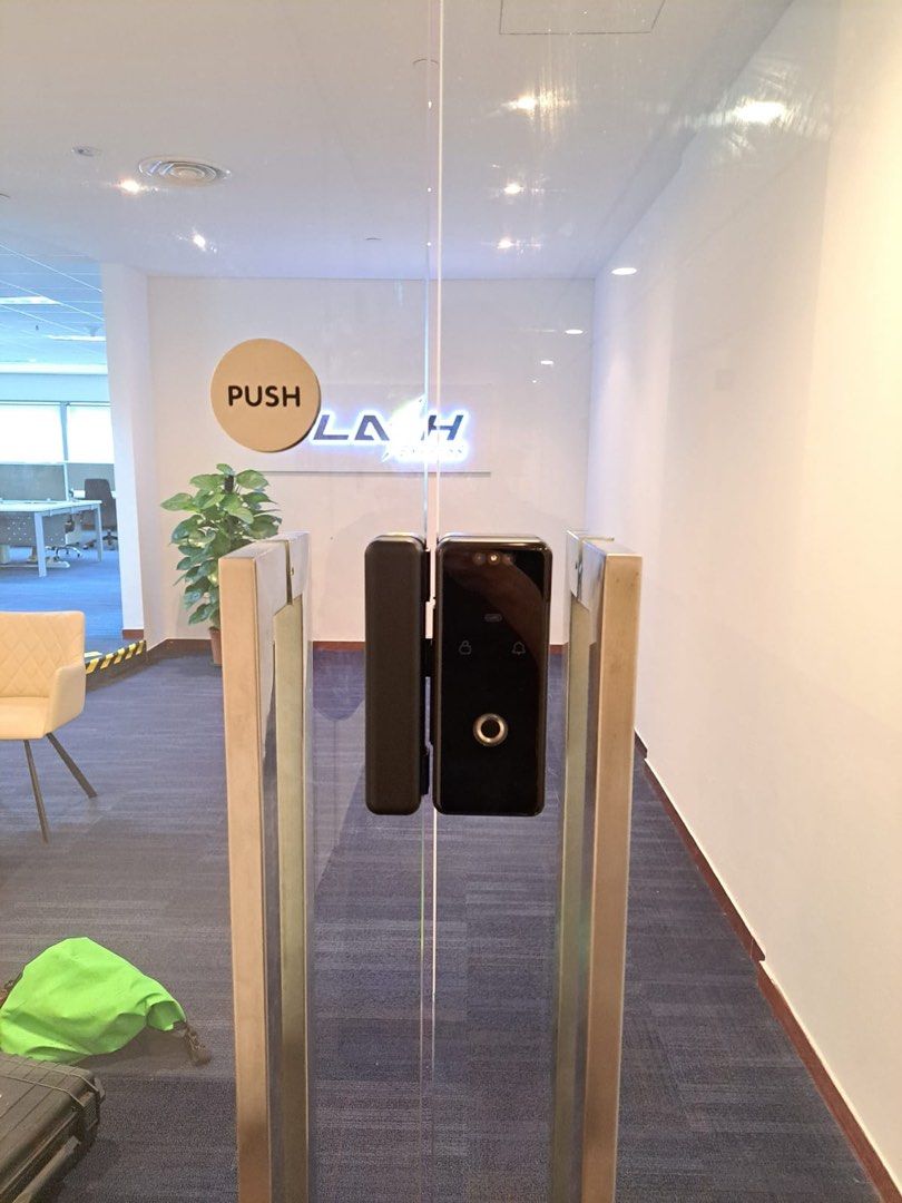 (NEXT DAY INSTALLATION) Yew Glass Door Digital Lock For Office Etc ( 1 ...