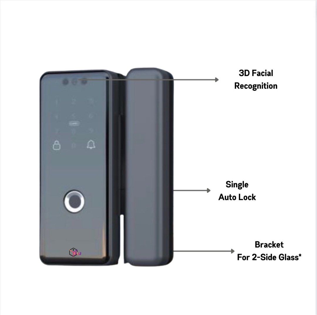 (NEXT DAY INSTALLATION) Yew Glass Door Digital Lock For Office Etc ( 1 ...