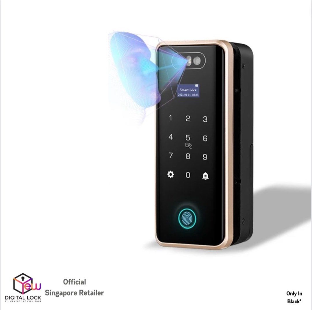 (NEXT DAY INSTALLATION) Yew Glass Door Digital Lock For Office Etc ( 1 ...