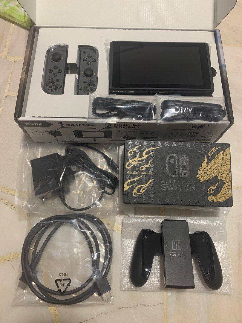 Nintendo Switch Console - MH Rise Edition, Video Gaming, Video Game ...