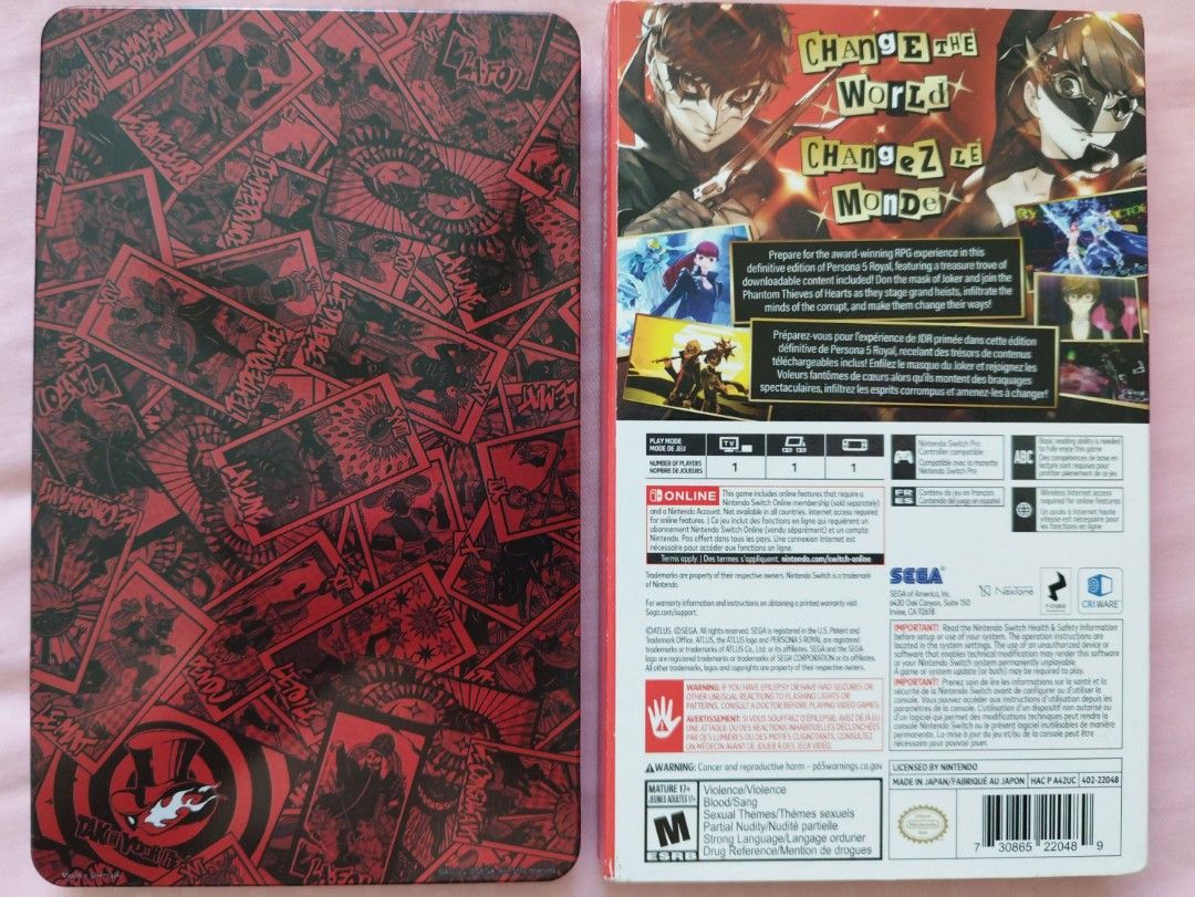 Steel case Persona 5 Royal Nintendo Switch Game, Video Gaming, Video ...