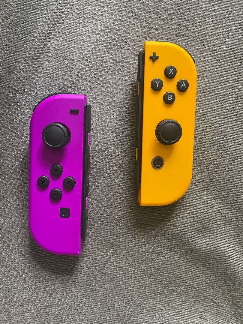 Nintendo Switch Joycon Joy-Con Neon Purple & Neon Orange Controller ...
