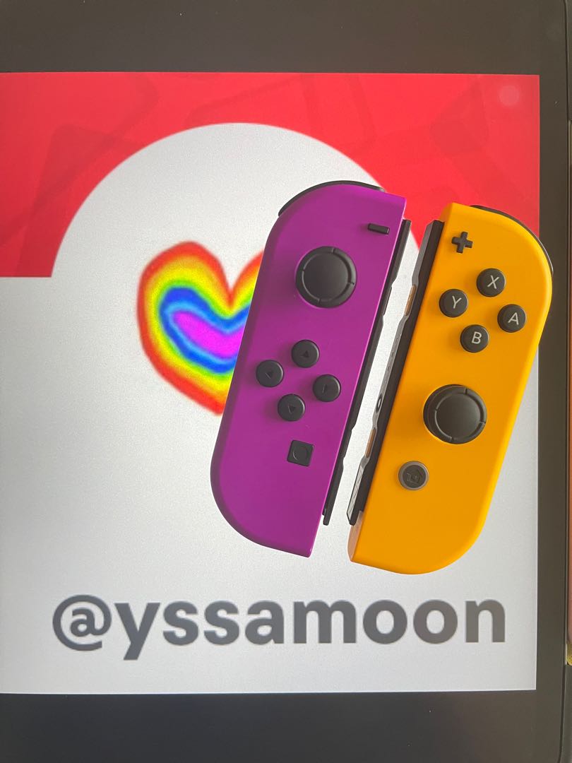 Nintendo Switch Joycon Joy-Con Neon Purple & Neon Orange Controller ...