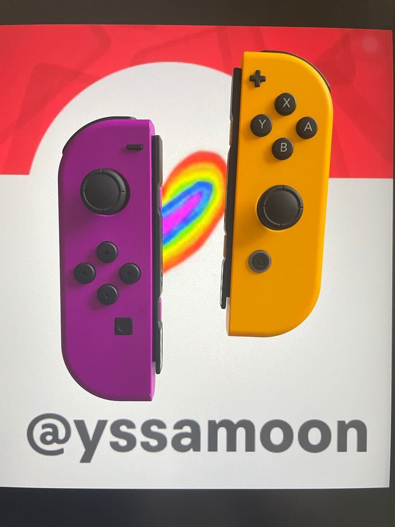 Nintendo Switch Joycon Joy-Con Neon Purple & Neon Orange Controller ...