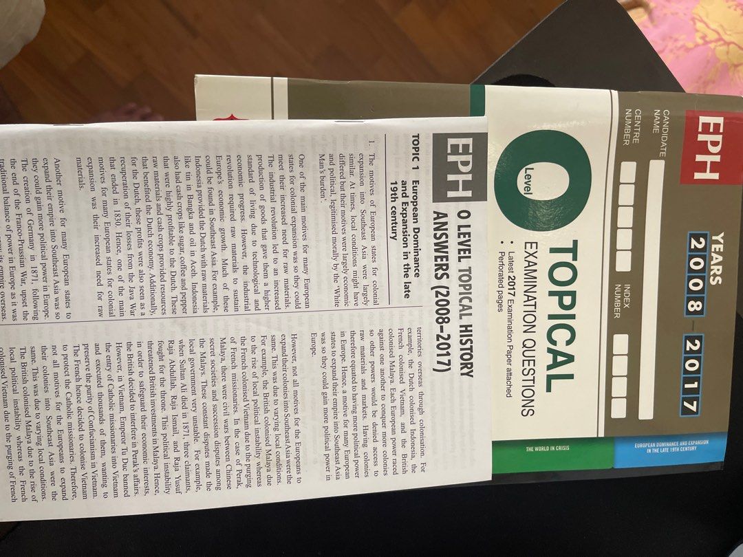 O Level history topical exam questions 2008-2017 with Soln, Hobbies ...