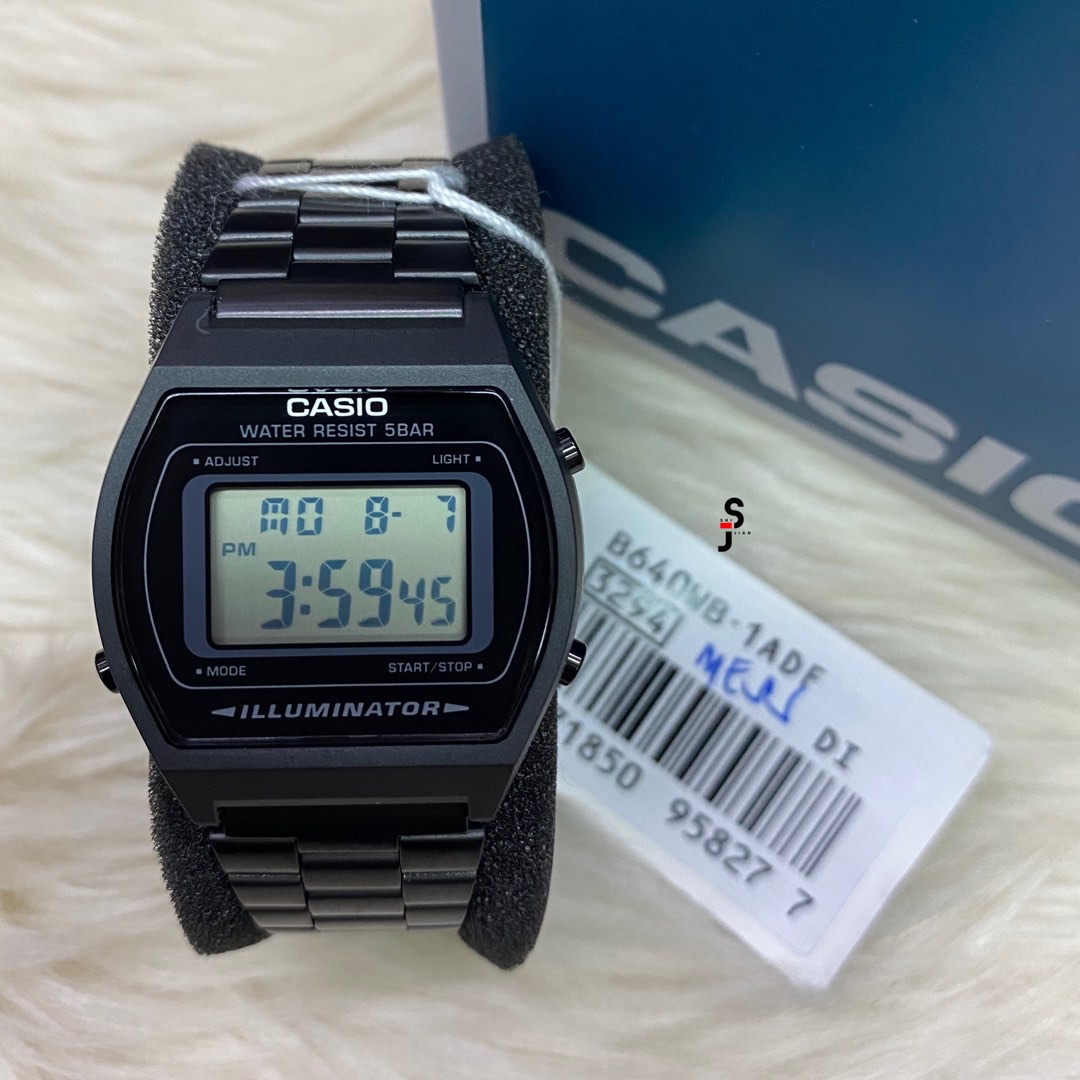 Original Casio Black Digital Stainless Steel Strap Watch B640WB-1ADF on Carousell