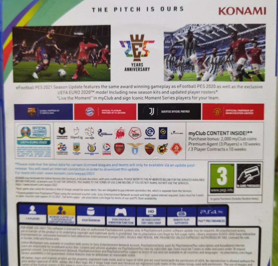 PES 2021 PS4 Pro Evolution Soccer 21 Playstation 4 Sony Original ...