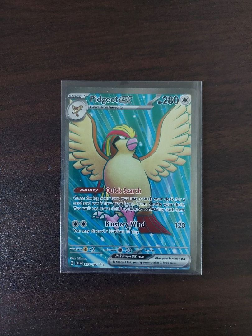 PIDGEOT EX FULL ART OBSIDIAN FLAMES POKEMON TCG CARDS NOT CHARIZARD ...