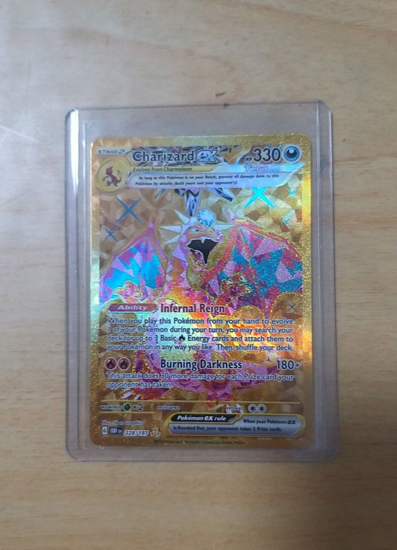 Pokemon Card English Obsidian Flames Charizard ex Gold Full Art Secret ...