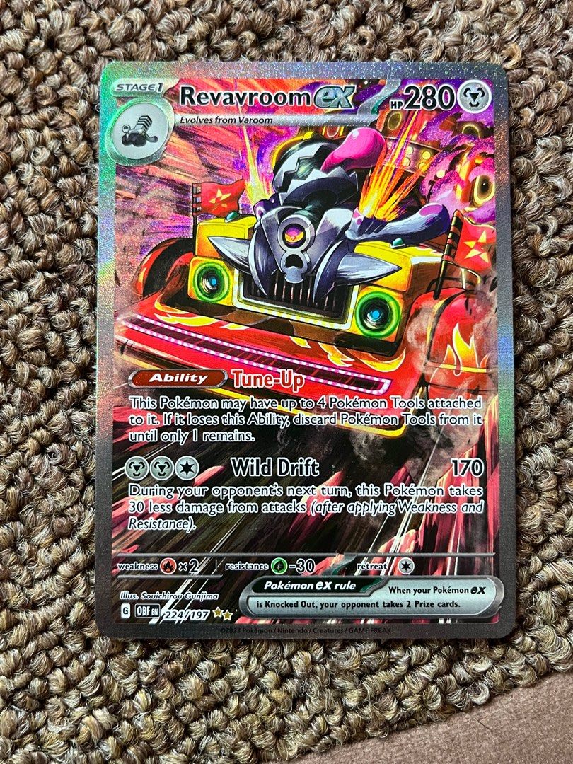 Pokemon card Obsidian flames Revavroom ex, 興趣及遊戲, 收藏品及紀念品, 郵票及印刷品 ...