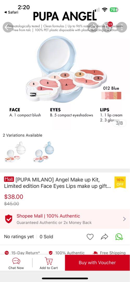 PUPA MILANO Limited edition make up gift set, Beauty & Personal Care ...