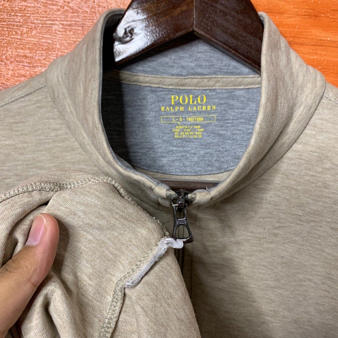 Ralph Lauren RL Beige Quarter zip, Men's Fashion, Tops & Sets, Formal ...