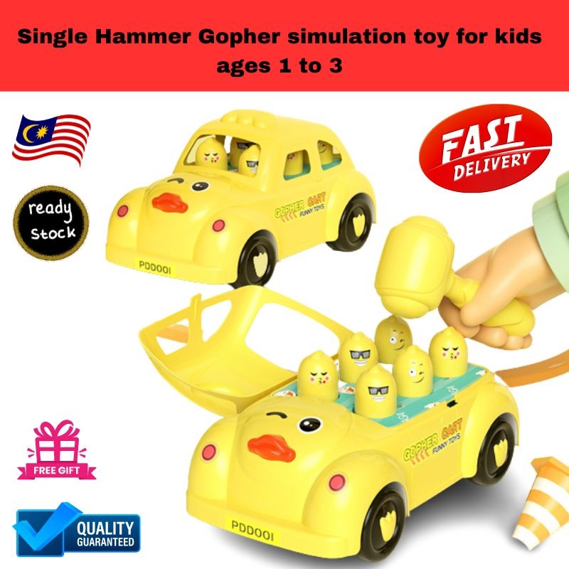 Ready Stocks Double Hammer Toy Knocking Car For Kids 1 - 3 years old ...