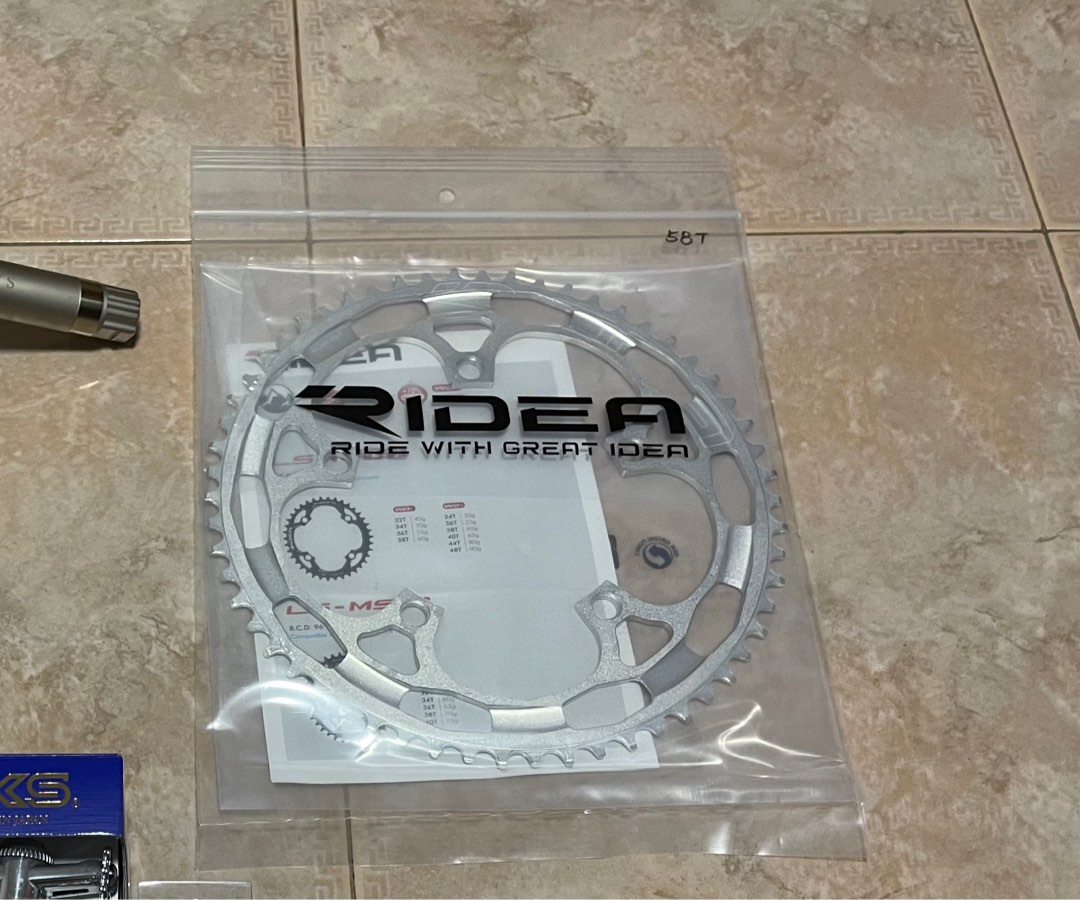 Ridea Chainring 58T Silver, Sports Equipment, Bicycles & Parts, Parts ...