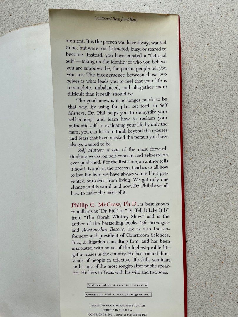 [Book] Self Matters - Phillip C. McGraw (Self Help) Hardcover, Hobbies ...