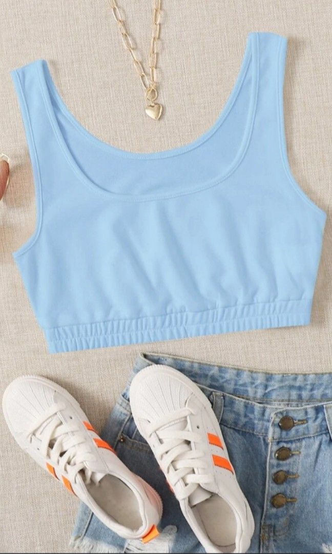 Shein Blue Sports Top, Women's Fashion, Tops, Sleeveless on Carousell