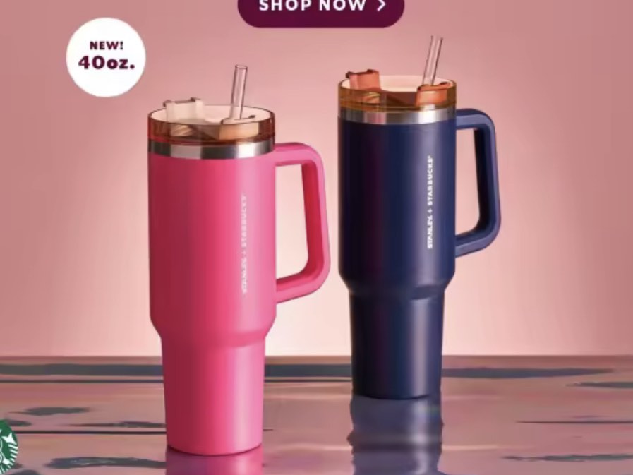 Starbucks Stanley Navy Blue and Blush on Carousell