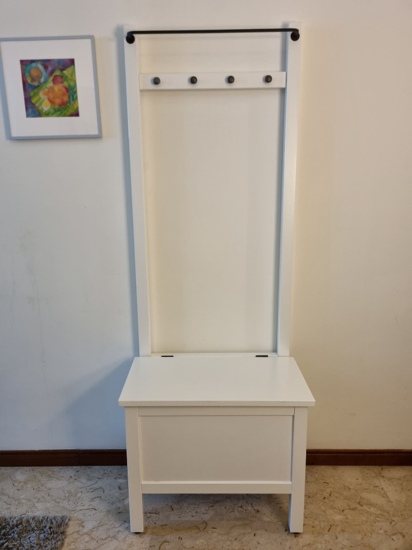 Storage bench with towel rail - IKEA HEMNES, Furniture & Home Living ...