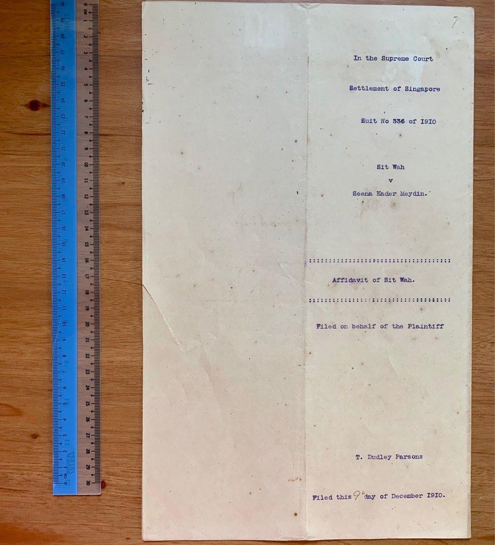 Straits Settlements Singapore 1901 vintage legal document King Edward ...