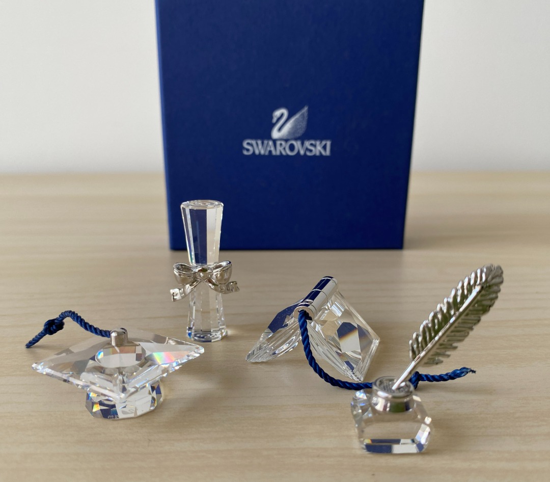 Swarovski Crystal Graduation figurine Set, Furniture & Home Living ...