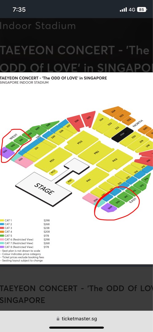 TAEYEON SINGAPORE CONCERT 19TH AUG CAT 5, Tickets & Vouchers, Event ...