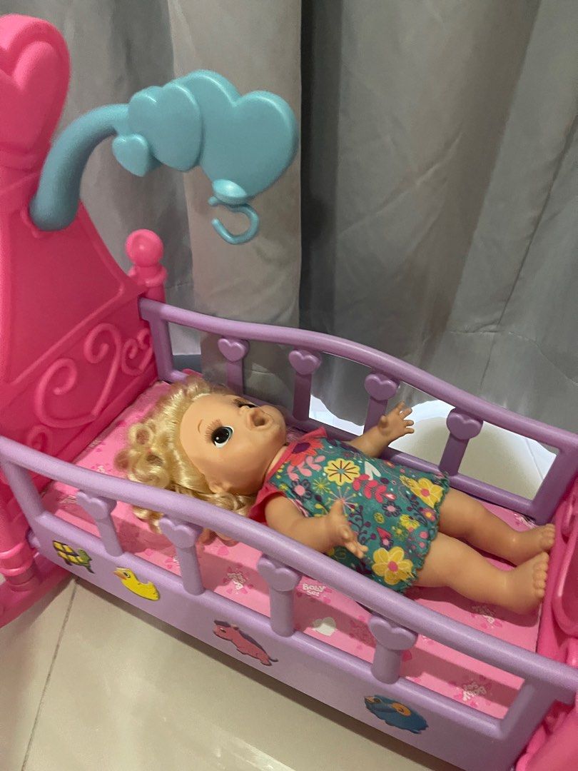 Talking Baby Alive and Rocking Sleeping Cot, Hobbies & Toys, Toys ...