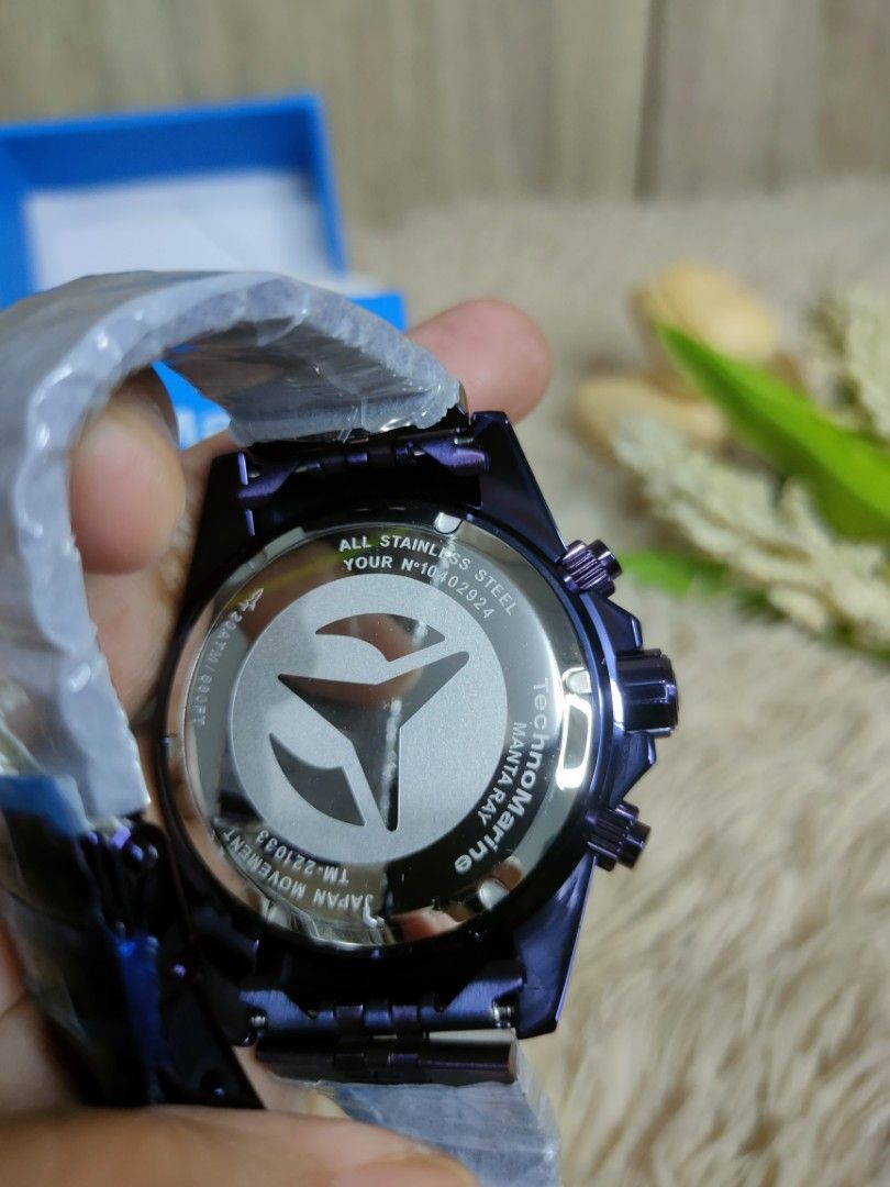 TechnoMarine Manta Ray Watch with Mother of Pearl Dial 47mm, Purple ...