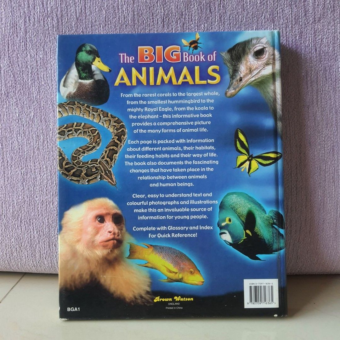 The Big Book of Animals Hard Cover Facts Science, Hobbies & Toys, Books ...