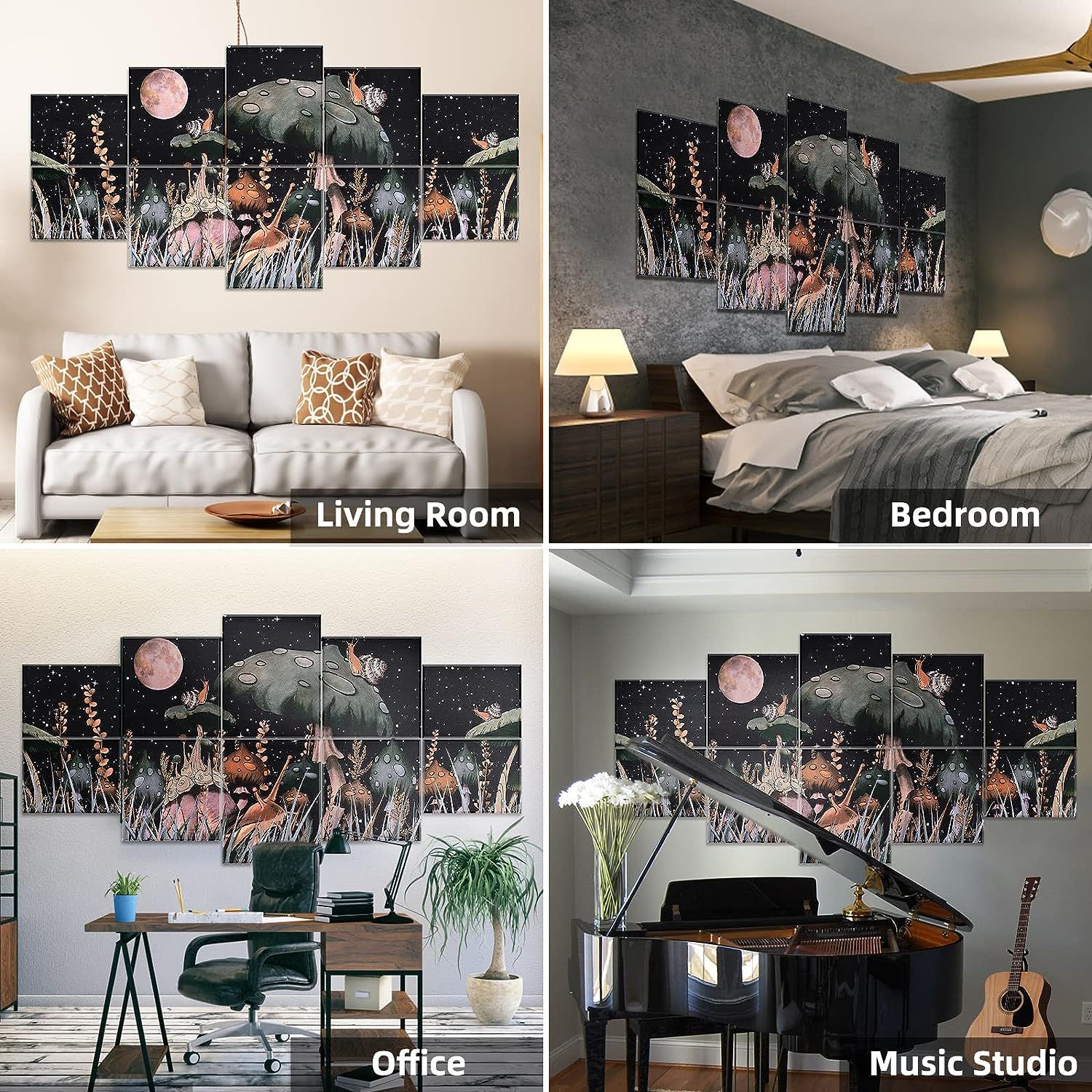 Tutmyrea Art Acoustic Panels, 80" x 40" Self-adhesive Decorative Sound ...