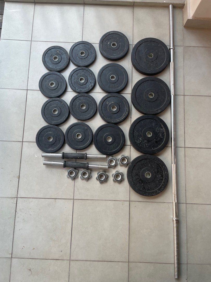 Weight plates and rods, Sports Equipment, Exercise & Fitness, Weights ...