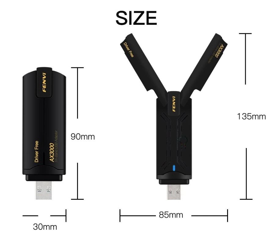 WiFi6 6E AX3000 USB 3.0 WiFi Adapter 3000Mbps Tri-Band 2.4G/5G/6GHz Wireless Network Card WiFi 6 ...