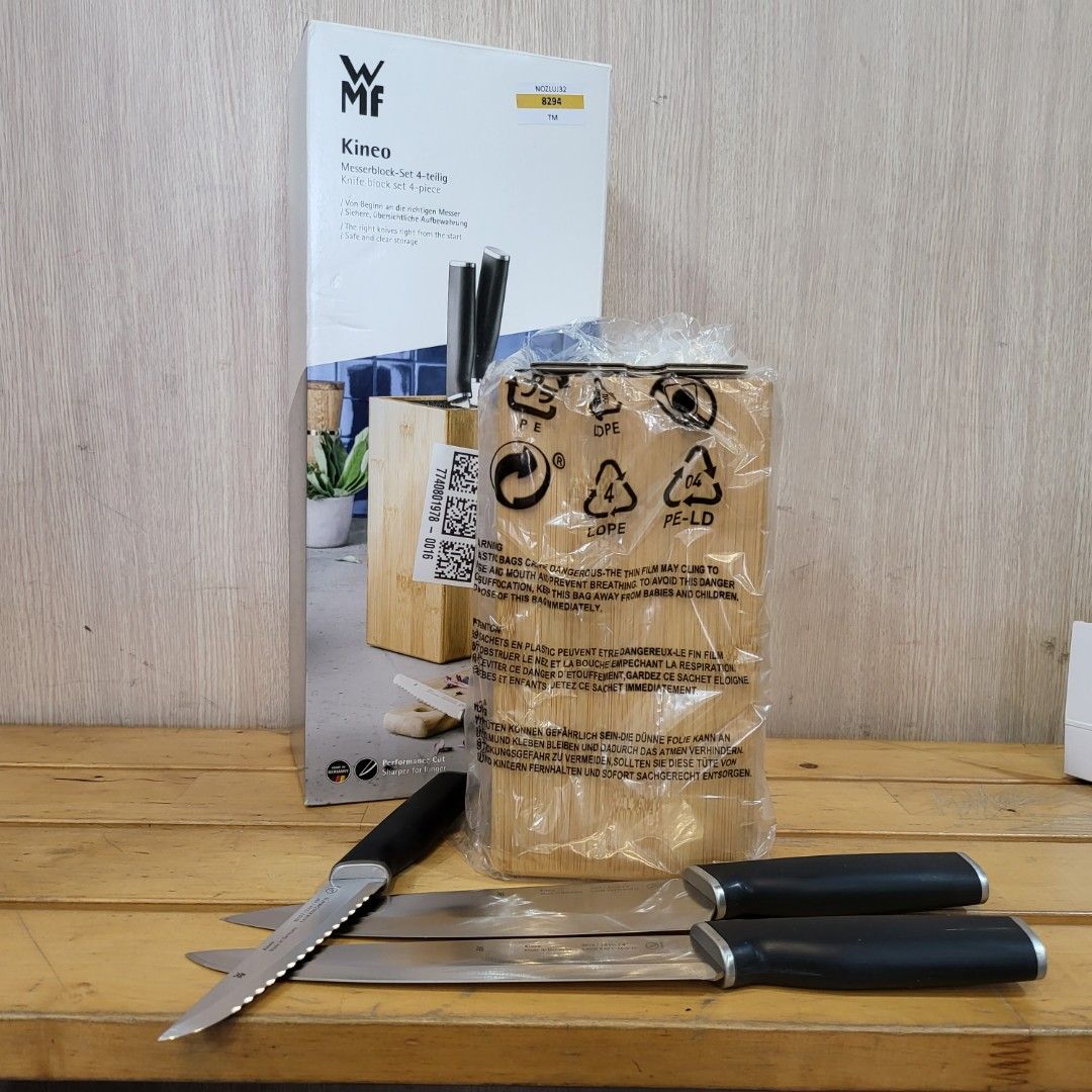 WMF Kineo 4-piece Knife Block Set, Furniture & Home Living, Kitchenware ...