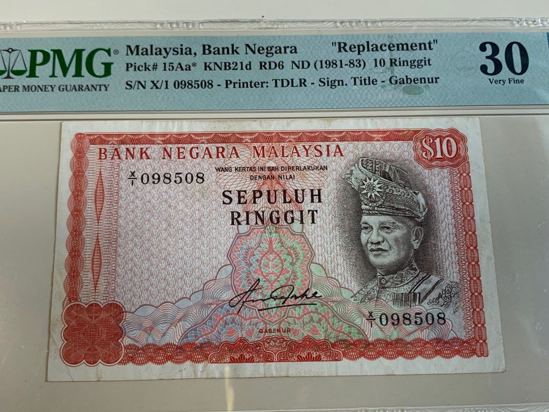 X1 replacement 4th series Malaysia 10 ringgit banknote, Hobbies & Toys ...