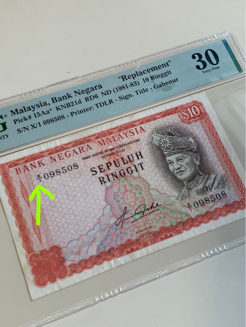 X1 replacement 4th series Malaysia 10 ringgit banknote, Hobbies & Toys ...