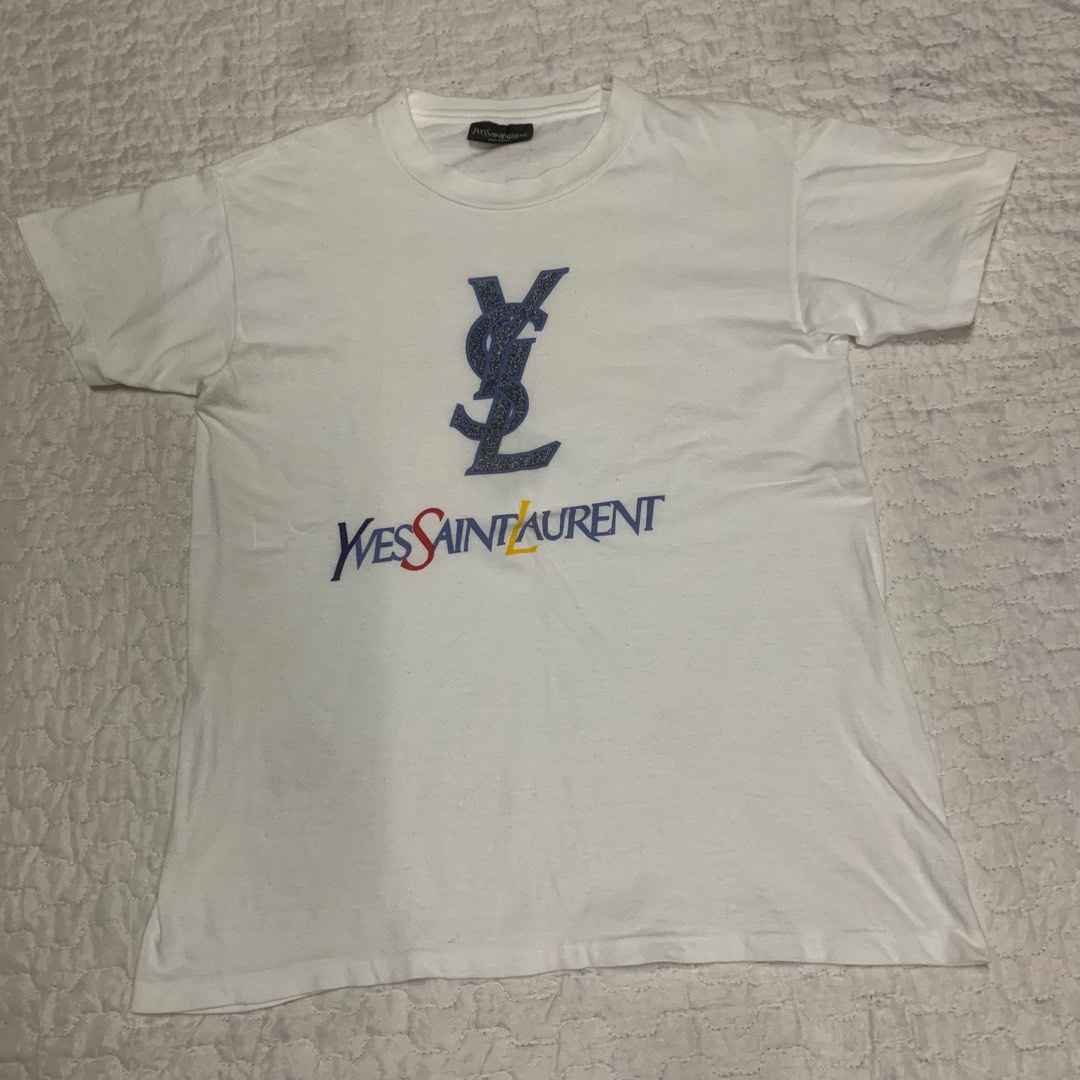 YSL Tee Big Logo, Men's Fashion, Tops & Sets, Tshirts & Polo Shirts on ...