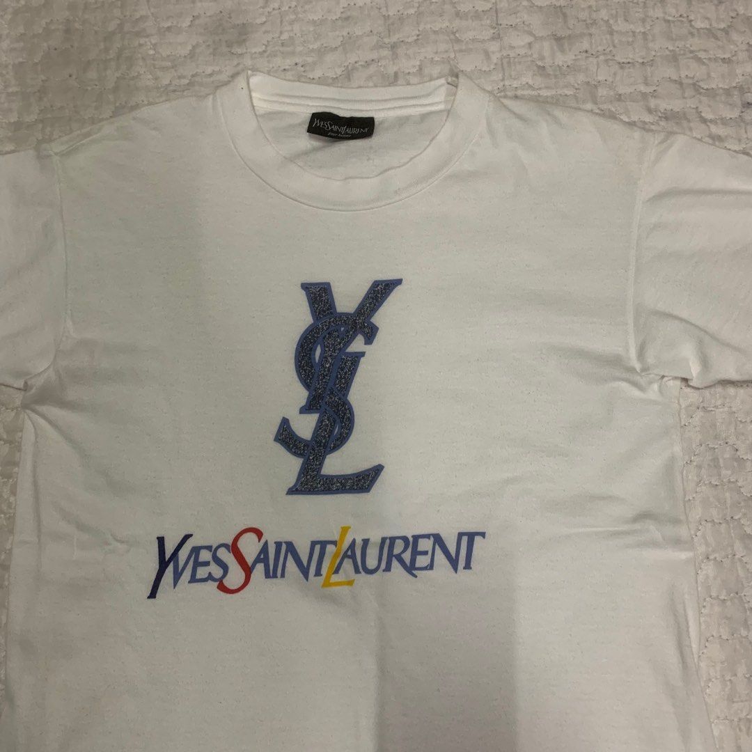 YSL Tee Big Logo, Men's Fashion, Tops & Sets, Tshirts & Polo Shirts on ...