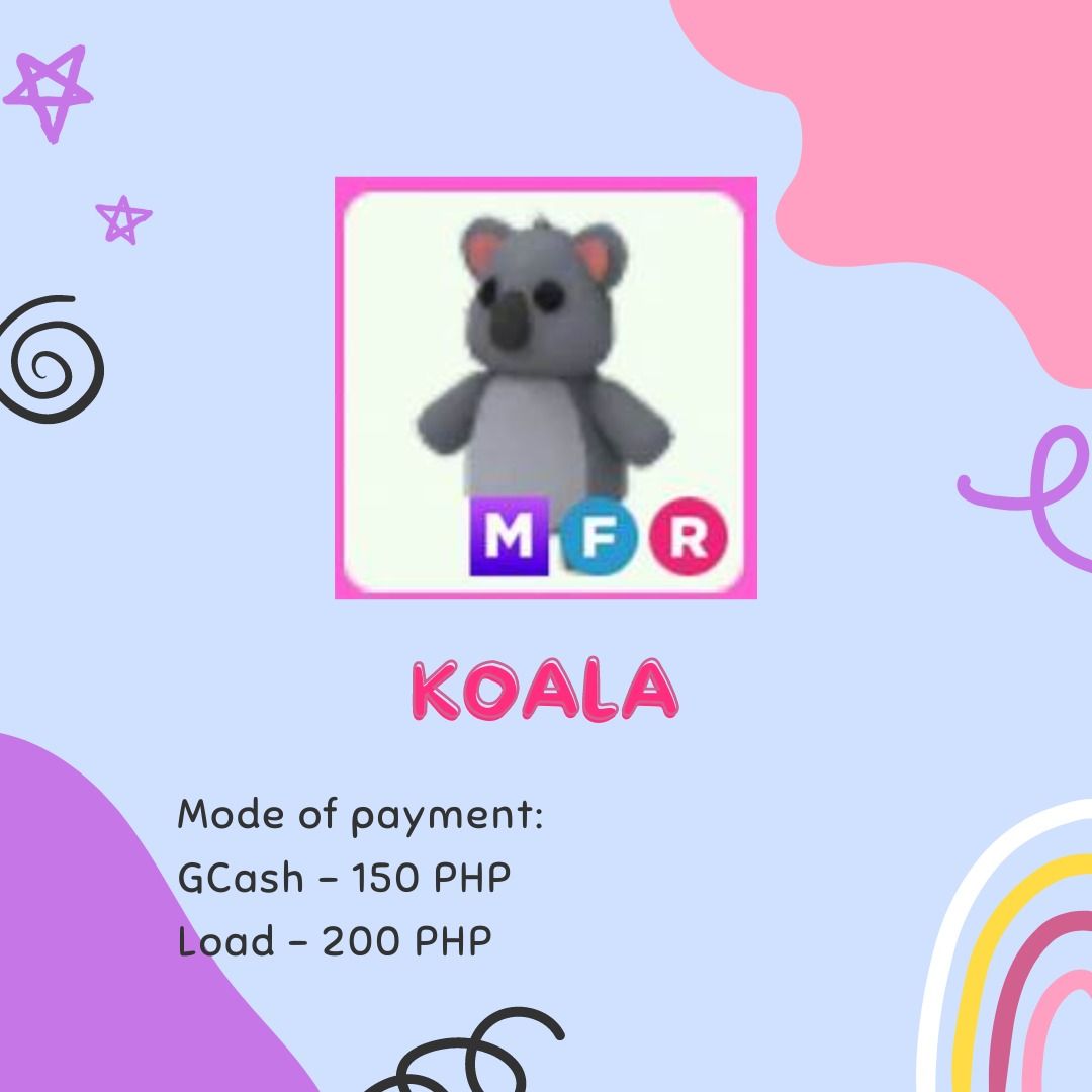 ADOPT ME MFR KOALA (MEGA NEON FLY RIDE), Video Gaming, Video Games ...