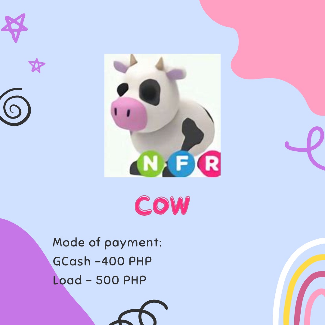 ADOPT ME NFR COW (NEON FLY RIDE) on Carousell