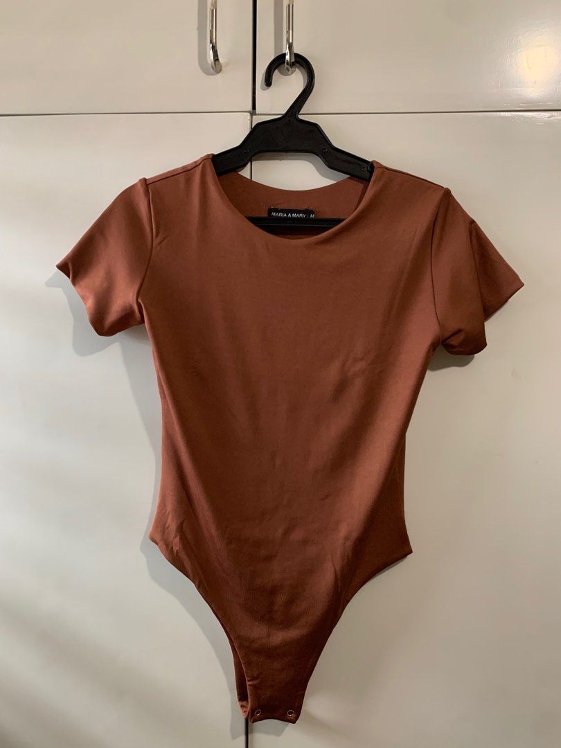 Brown Bodysuit, Women's Fashion, Dresses & Sets, Rompers on Carousell