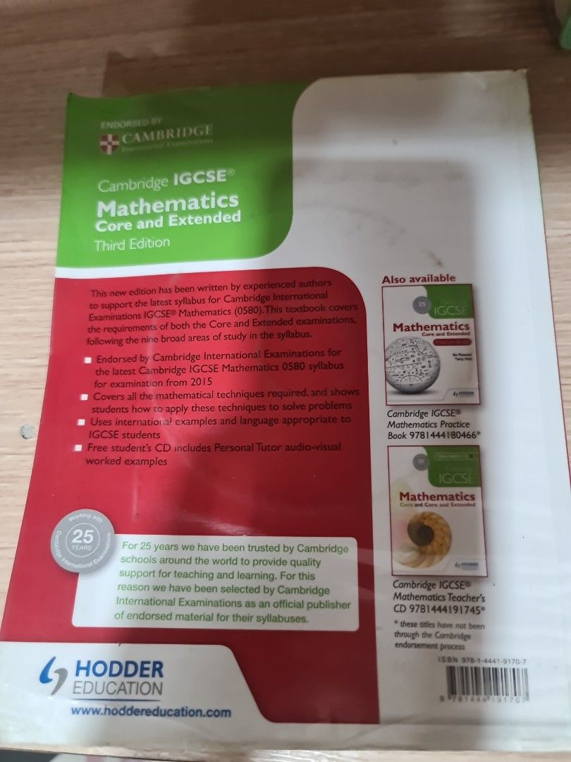 Cambridge Igcse Mathematics Third Edition Hobbies And Toys Books And Magazines Textbooks On Carousell