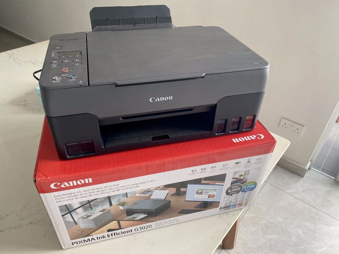 Canon PIXMA G3020 inkjet printer wireless bluetooth fax scan print ...