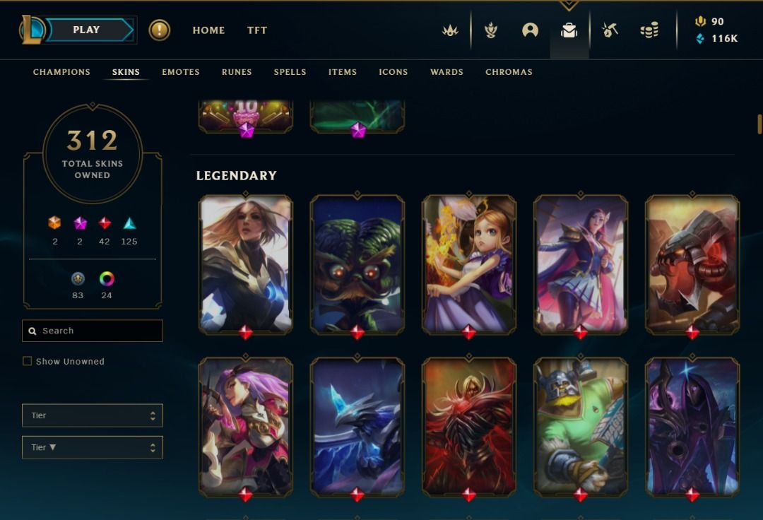Challenger League of Legends Account with many skins (LOL), Video ...
